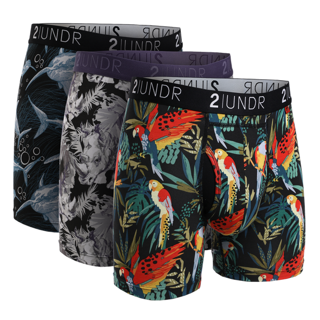 Swing Shift Boxer Brief 3 Pack Boxset - Great White - Rhino - Parrot ...